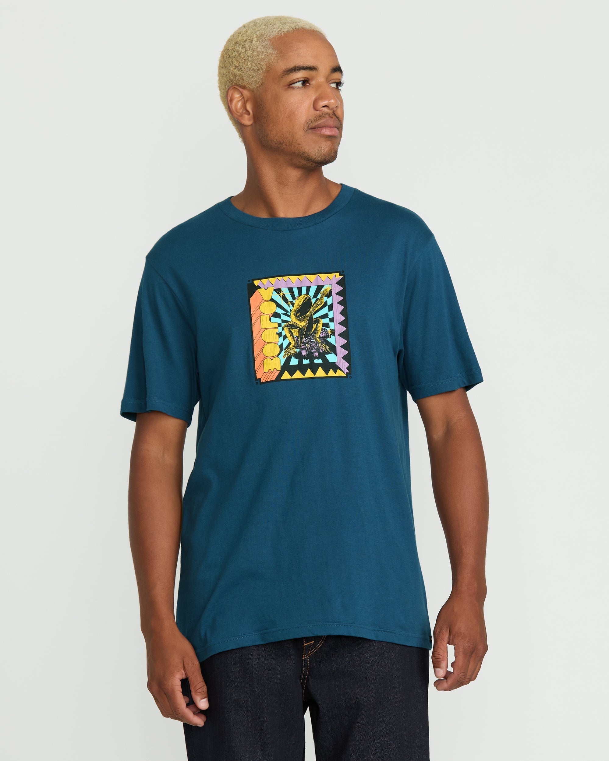 VOLCOM DOOM FROG Short Sleeve Tee - DEEP BLUE