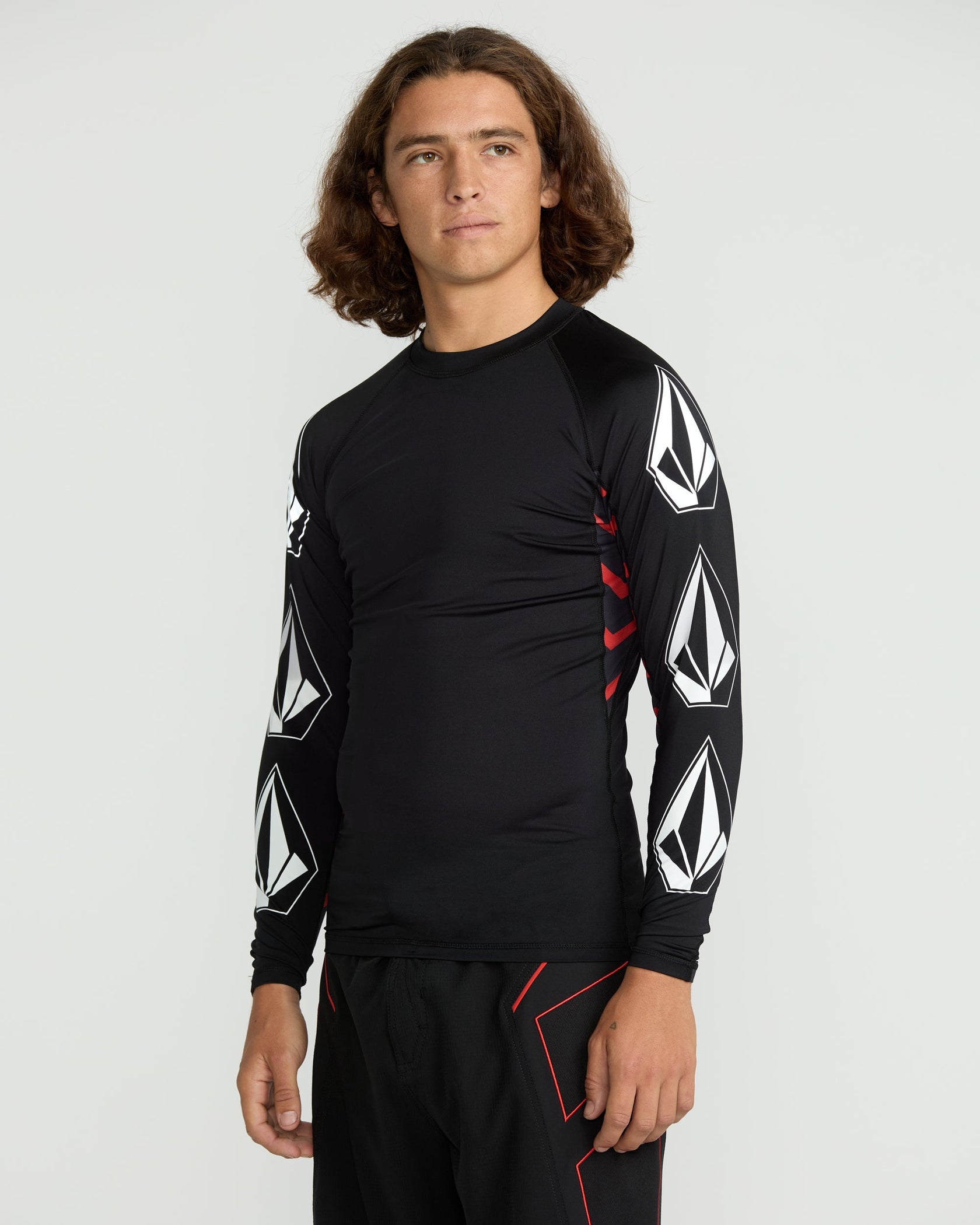 【OUTLET】VOLCOM SURF VITALS J ROBINSON TGHT Long Sleeve - BLACK RED