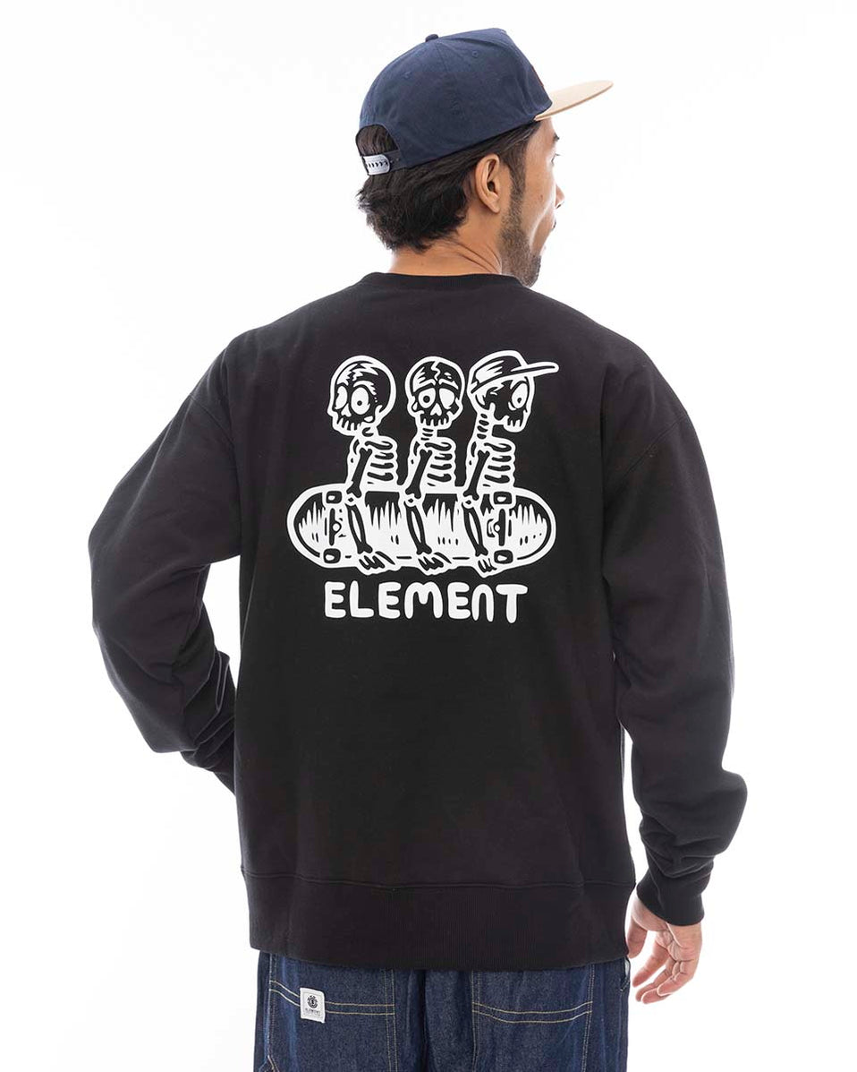 【OUTLET】ELEMENT メンズ TIMBER 3 CREW WR トレーナー FBK 【2024年秋冬モデル】