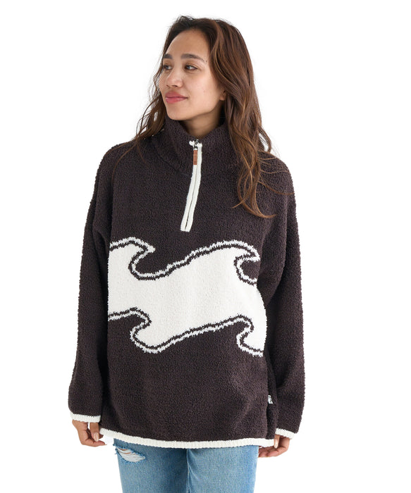 ビラボン レディース ハーフジップ ニット フリース BILLABONG レディース WAVE JQ MOKOMOKO HALF ZIP セーター BF014607 長袖トップス 秋 冬 2025年秋冬モデル SALE】BILLABONG レディース WAVE JQ MOKOMOKO HAL セーター 【2025年