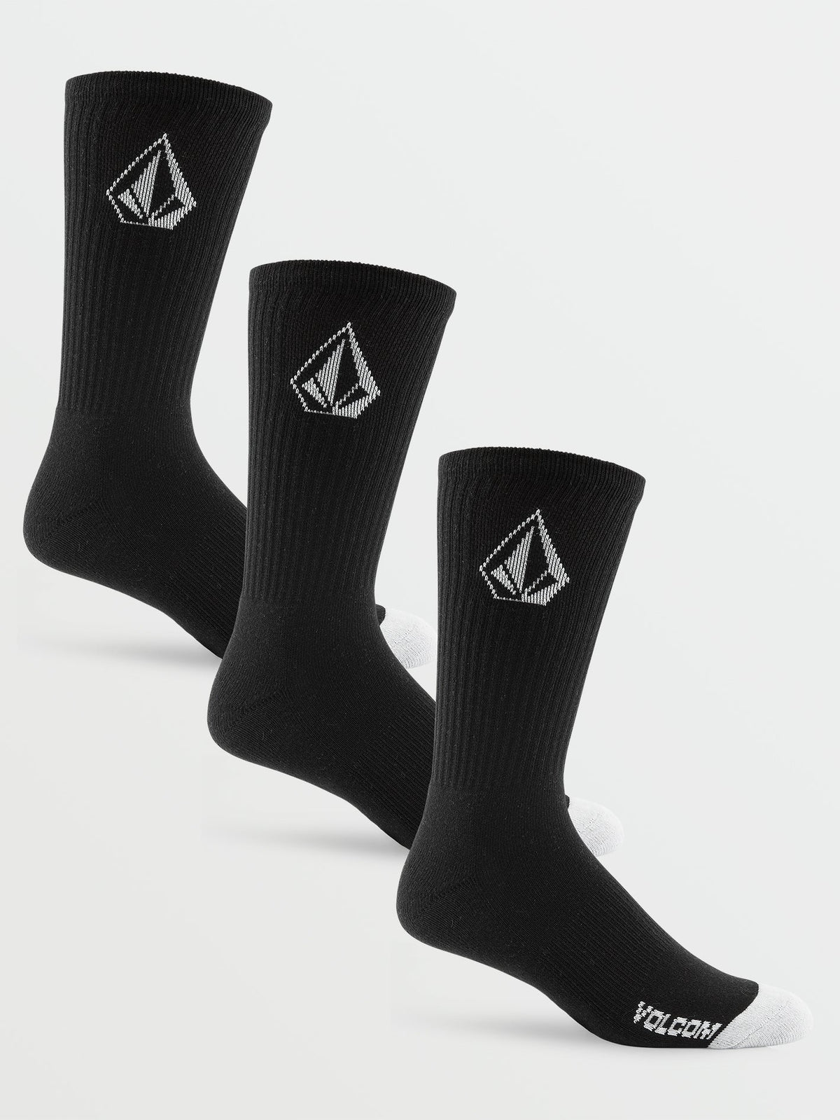【OUTLET】VOLCOM Full Stone 3 Pack Socks - Black @2buy