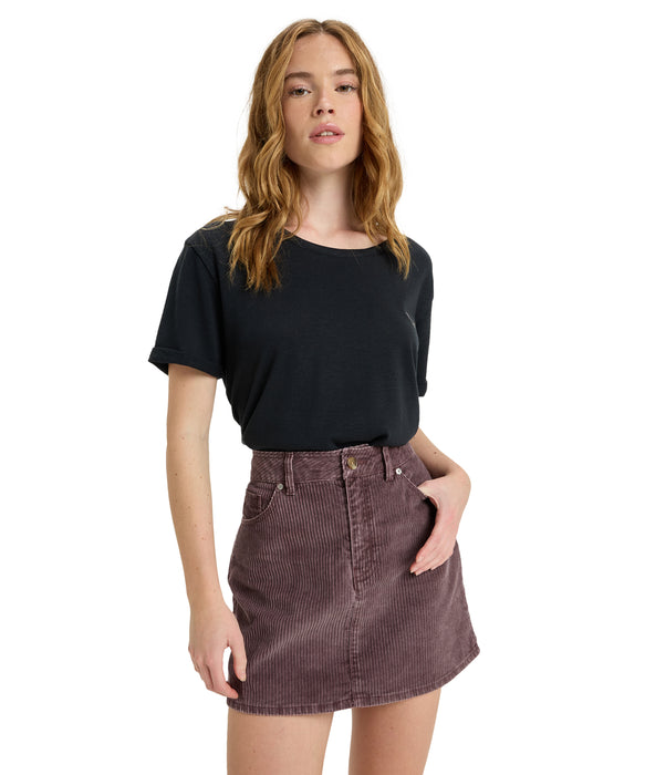 Roxy RAINFALL MINI SKIRT CORD ウィメンズ コーデュロイミニスカート