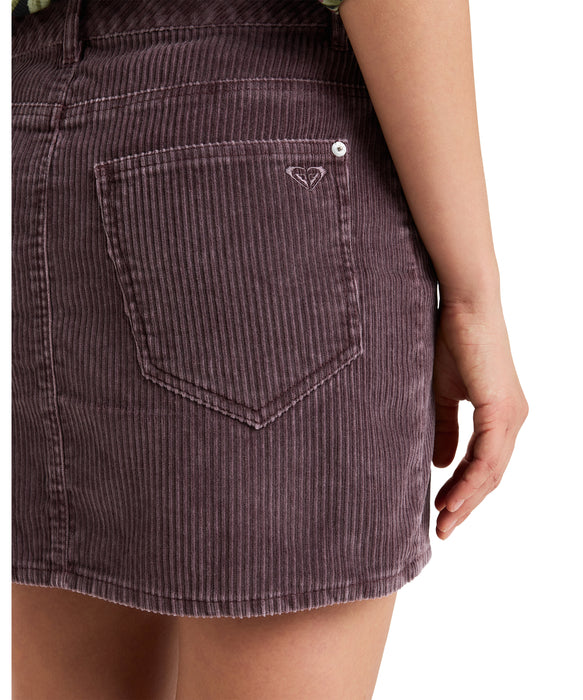 Roxy RAINFALL MINI SKIRT CORD ウィメンズ コーデュロイミニスカート