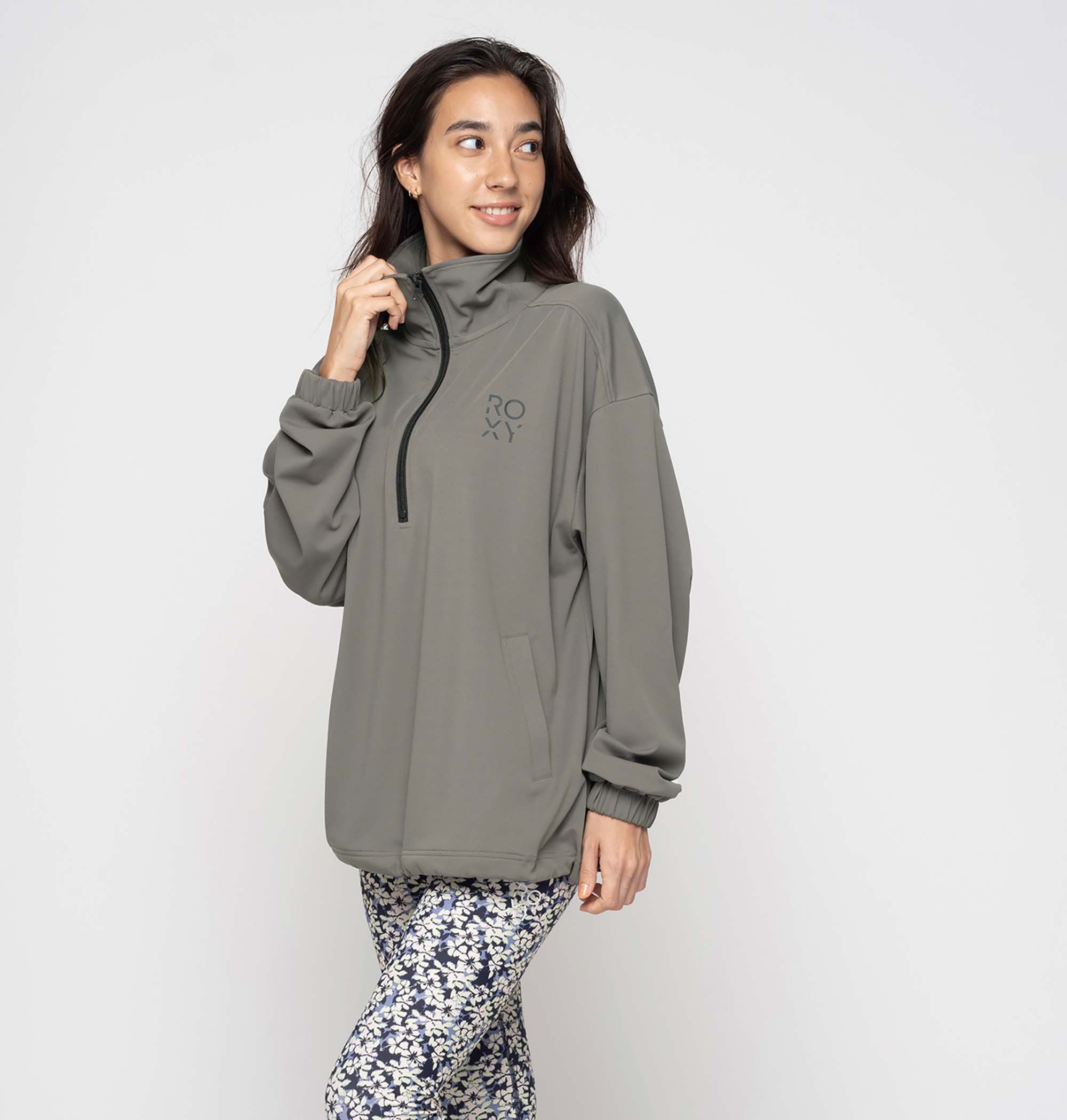 【OUTLET】Roxy 速乾 UVカット ハーフジップ フリース FEELING COZY 裏起毛