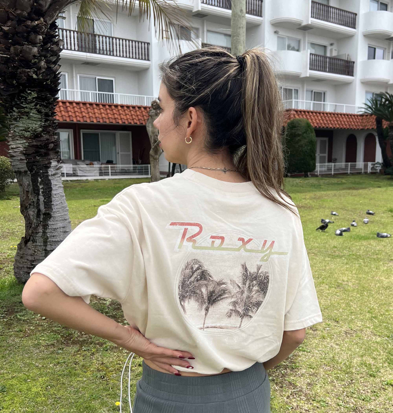 【OUTLET】Roxy BAJA CALI ウィメンズ 半袖Tシャツ 丈短め バックプリント