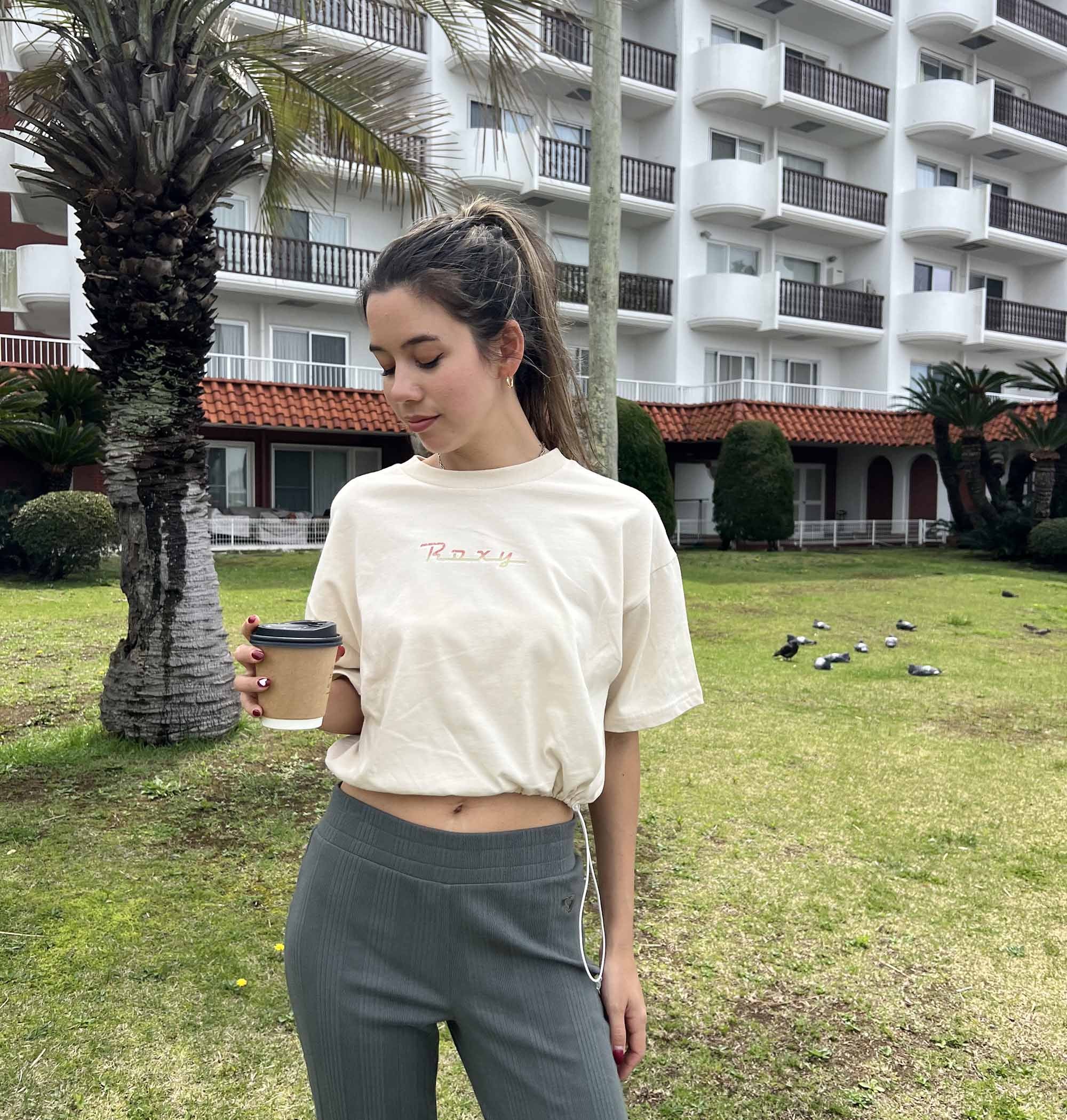 【OUTLET】Roxy BAJA CALI ウィメンズ 半袖Tシャツ 丈短め バックプリント